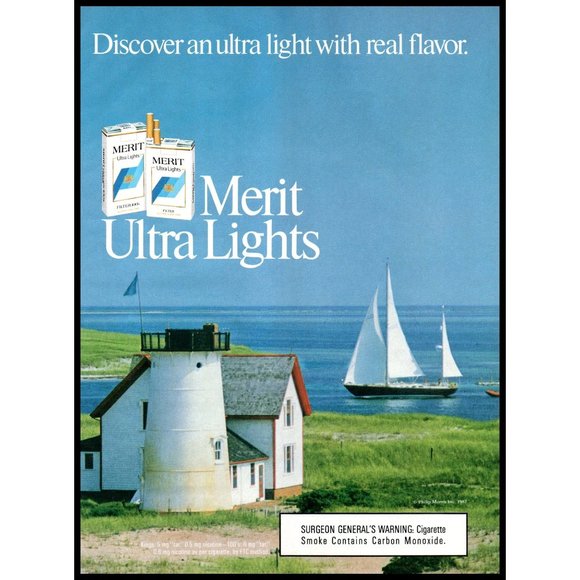 Merit | Art | 987 Merit Light Cigarettes Vintage Print Ad Sailboat ...